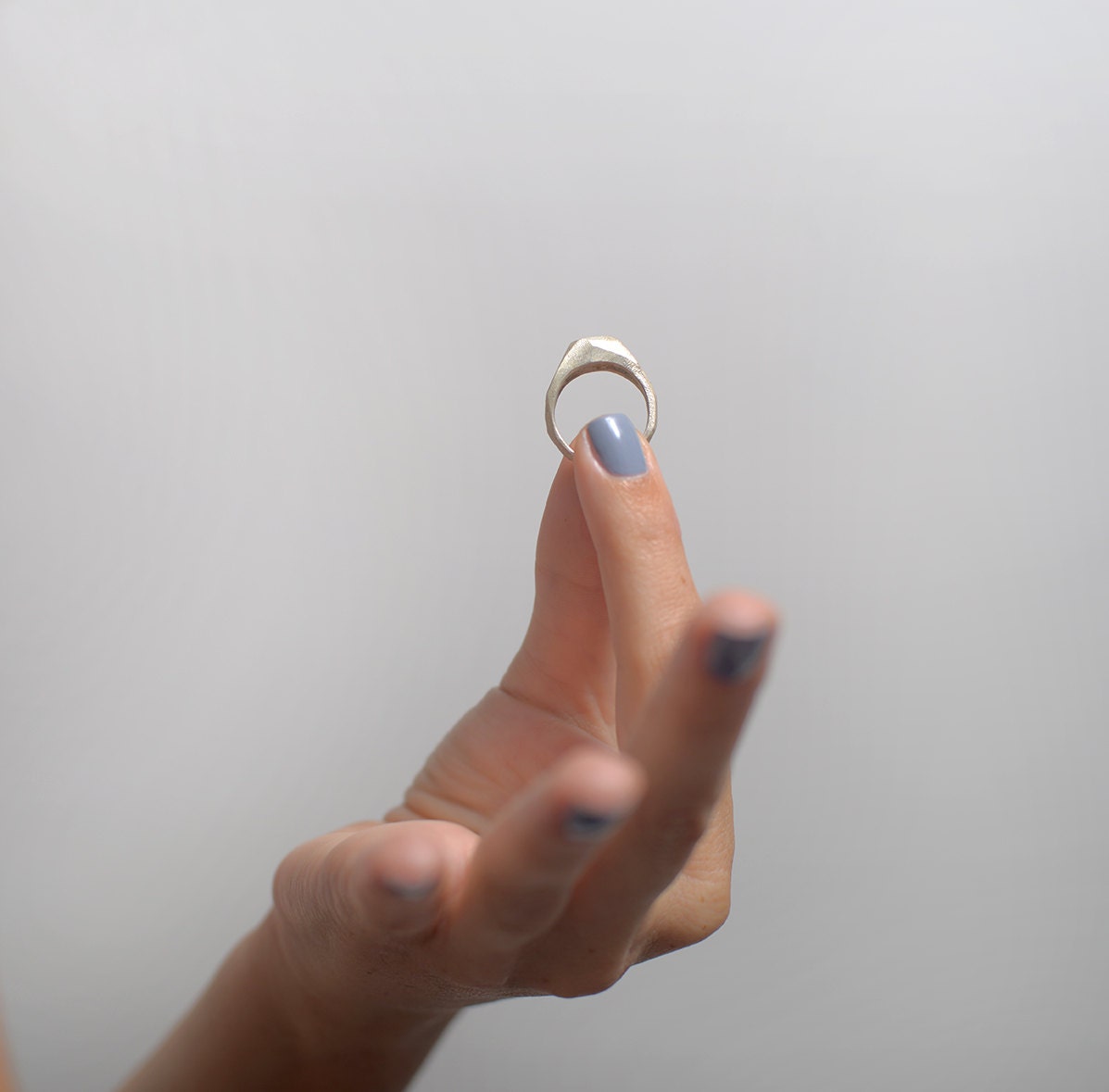 Faceted Silver Ring, Rustic Finish, Holiday Gift, Can Be an Engagement ...