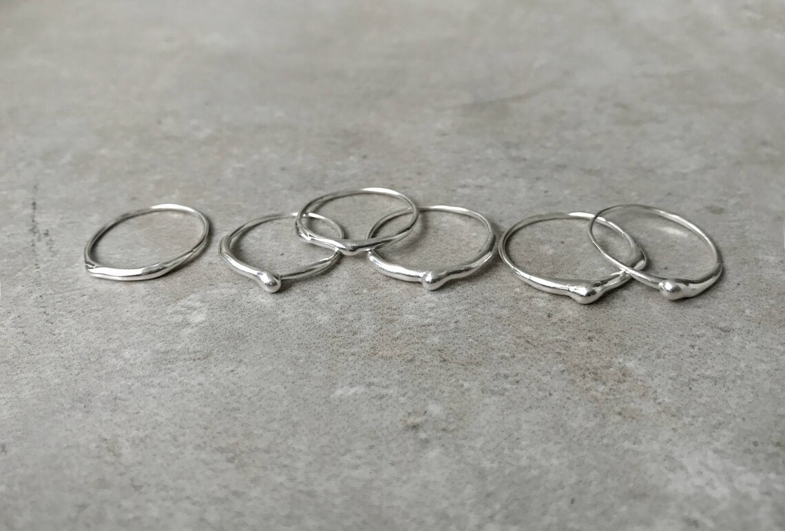 Mercury Ring sterling Silver Minimalist Ring Melted Studio - Etsy
