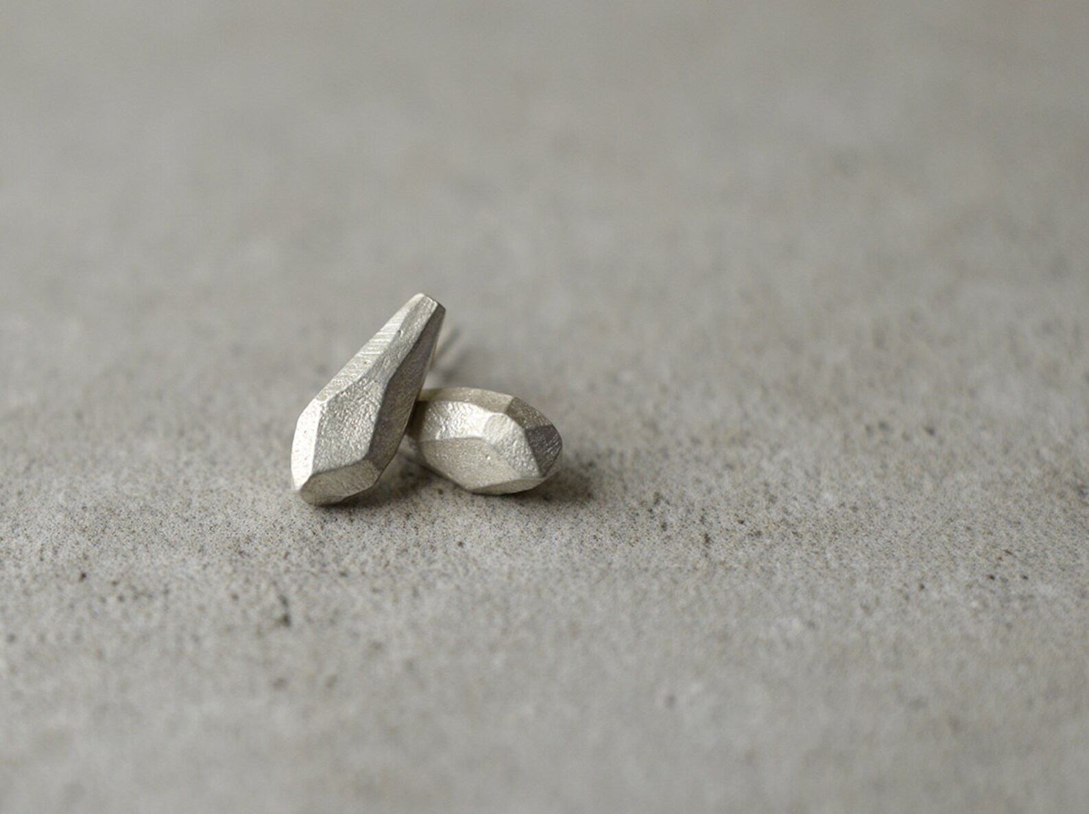 Faceted Geometry Silver Earrings Valentines Gift Baladi - Etsy