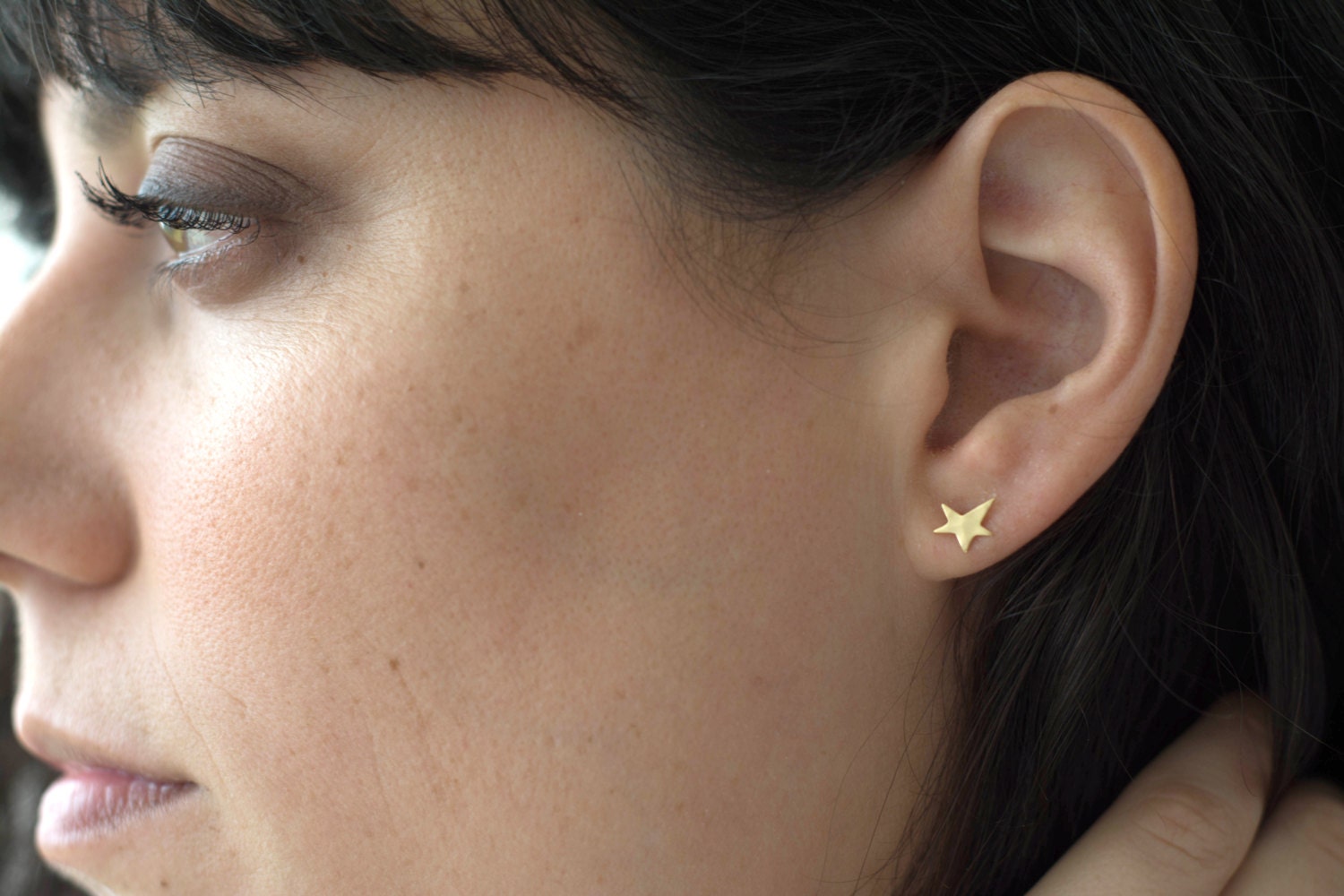 Gold Star Studs Unique Gold Stud Earrings Celestial Stud - Etsy