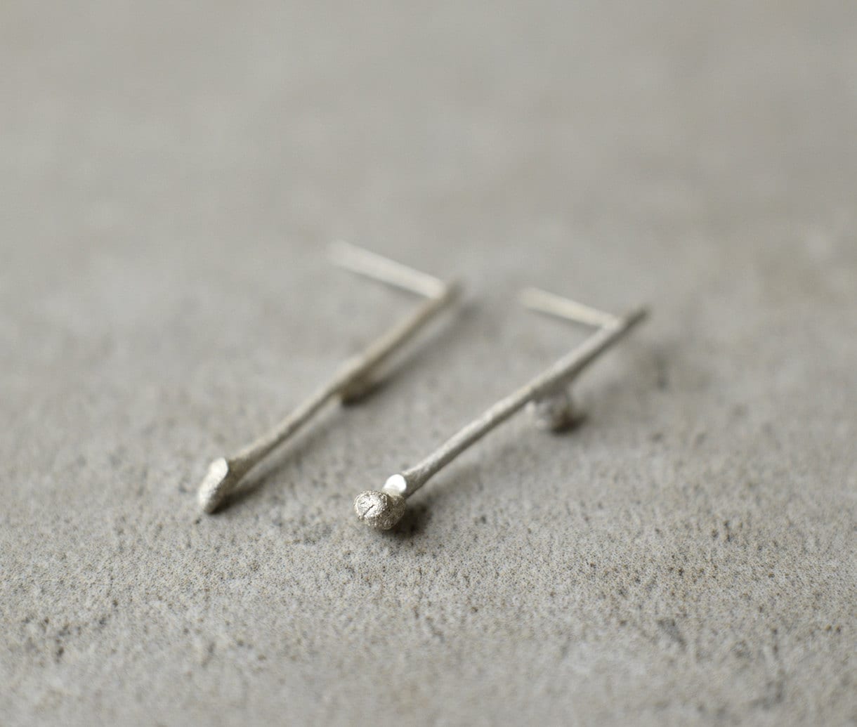 Twig Earrings Gold Branch Posts Holiday Gift Love Thin | Etsy