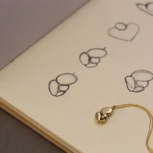 Minimalist 14k Gold Necklace Abstract Gold Necklace Solid - Etsy