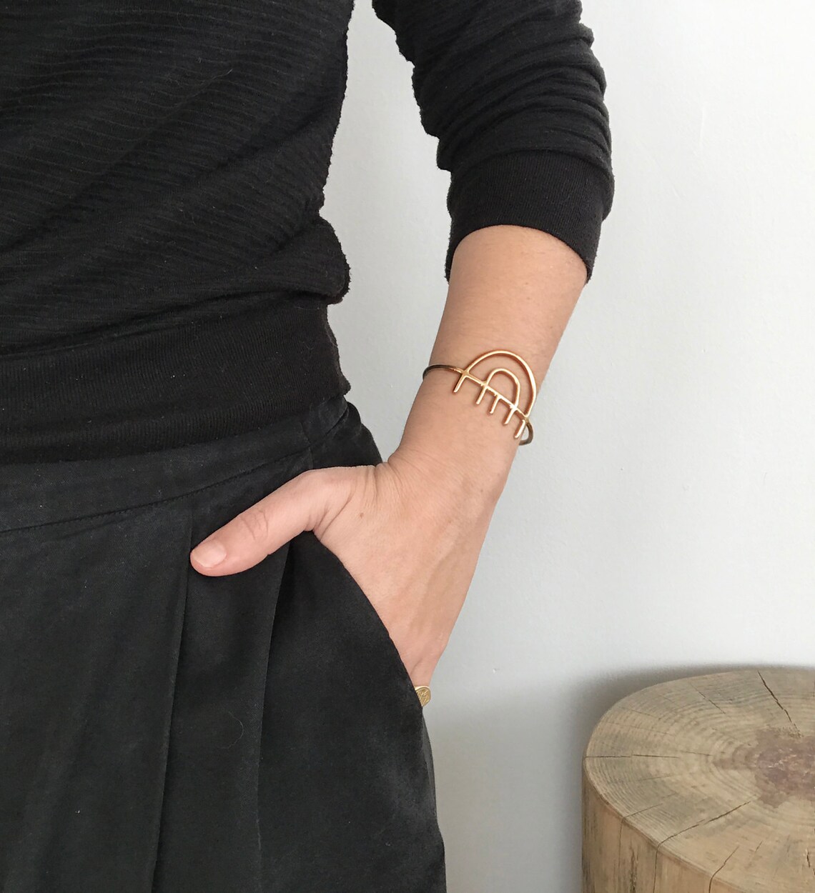 Ally Cuff Solid Brass Bracelet Studio Baladi Hand Made Raw - Etsy Israel