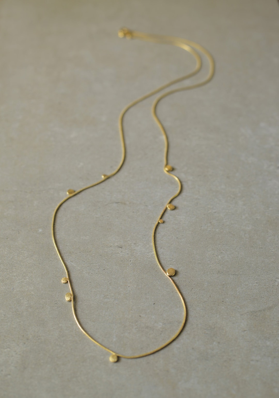 Gold Dot Necklace, Long Gold Necklace, Perfect Christmas Gift, Simple ...