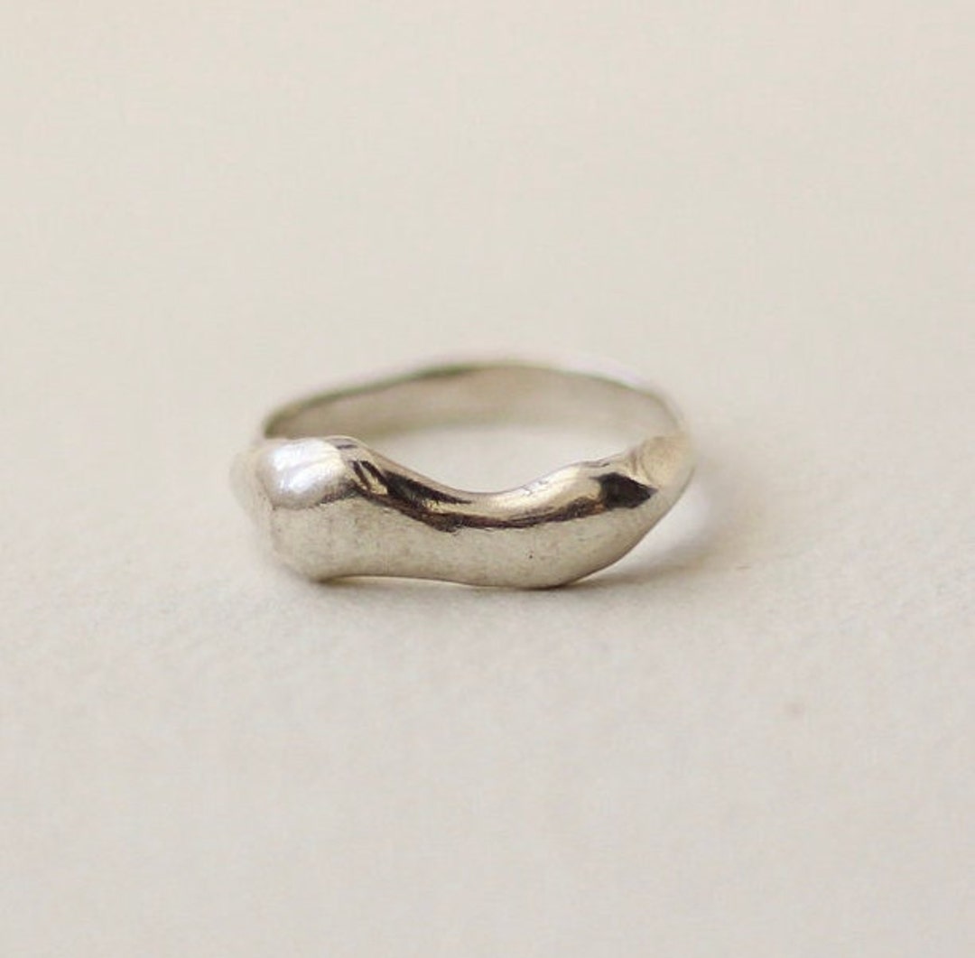 Unique White Gold Ring, White Gold Stack Ring, Minimalist Gold Jewelry ...