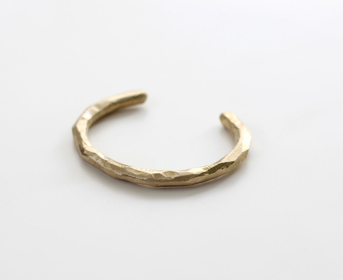 Faceted Brass Cuff Hand Made Thick Cuff Unisex Cuff for - Etsy