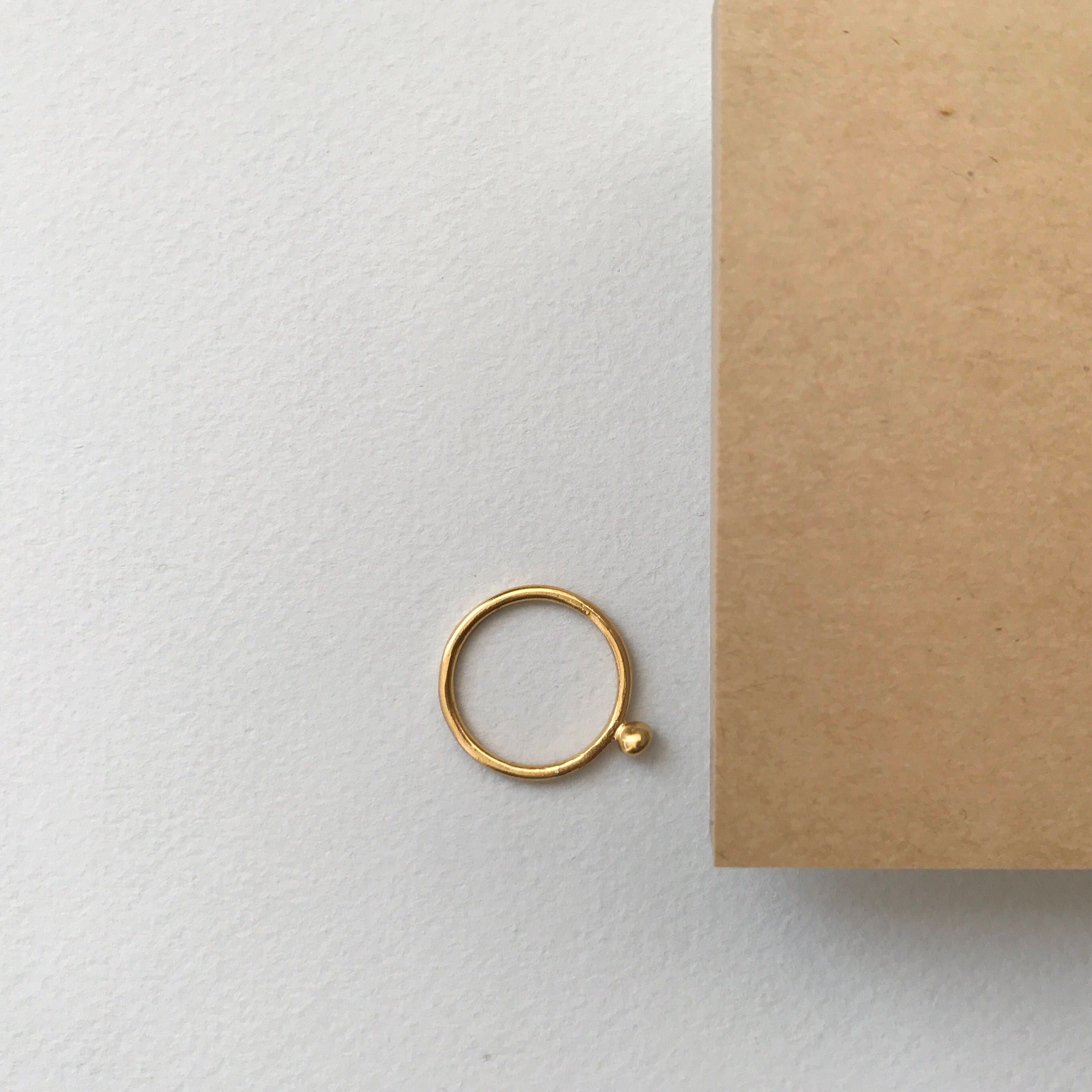 Bell Ring Gold Dot Ring Minimalist Ring Hand Made One of a - Etsy