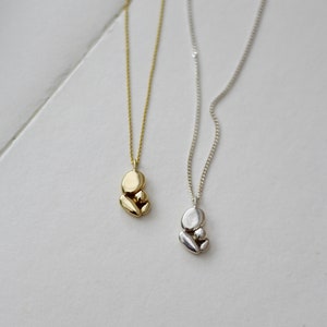 Minimalist 14k Gold Necklace, Abstract Gold Necklace, Solid Gold ...