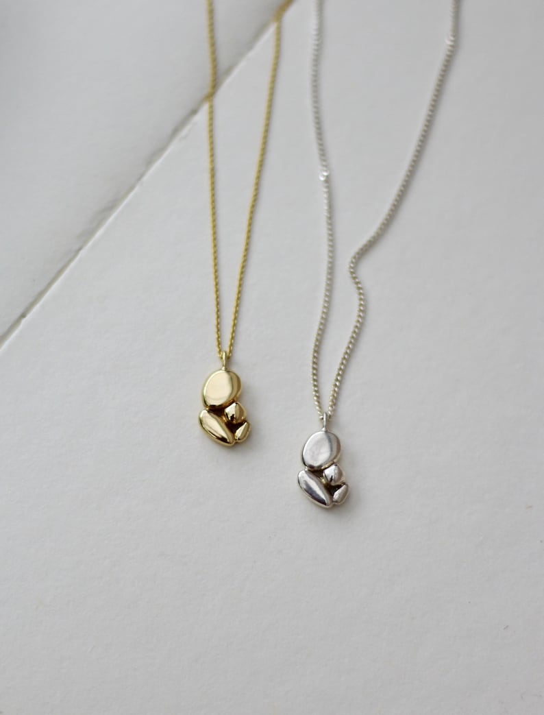 Minimalist 14k Gold Necklace, Abstract Gold Necklace, Solid Gold ...