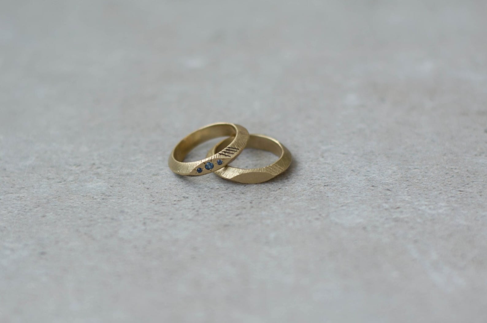 Raw Brass and Sapphires Ring, Hand Crafted Minimalist Valentine Gift ...