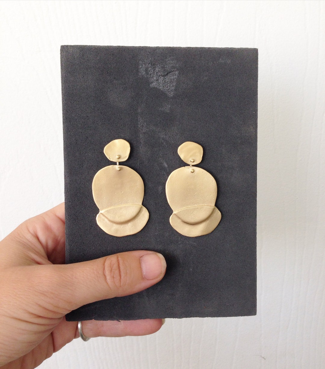 Large Drop Earrings, Gold Statement Earrings, Drop Stud Earrings ...