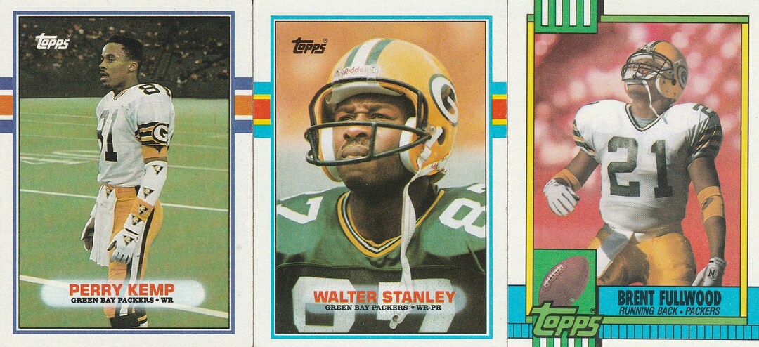 Set of 3 Green Bay Packers Football Trading Cards, Topps - Free ...