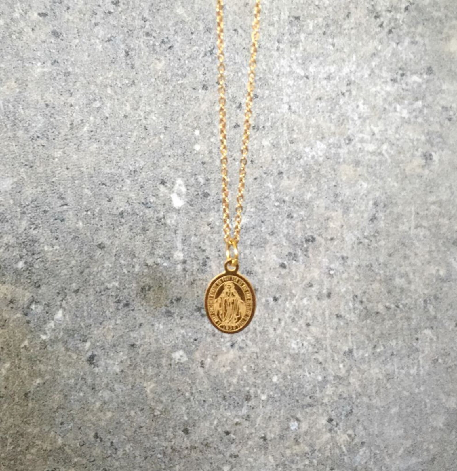 Gold Virgin Mary Coin Necklace - Virgin Mary - Religious Coin Necklace ...