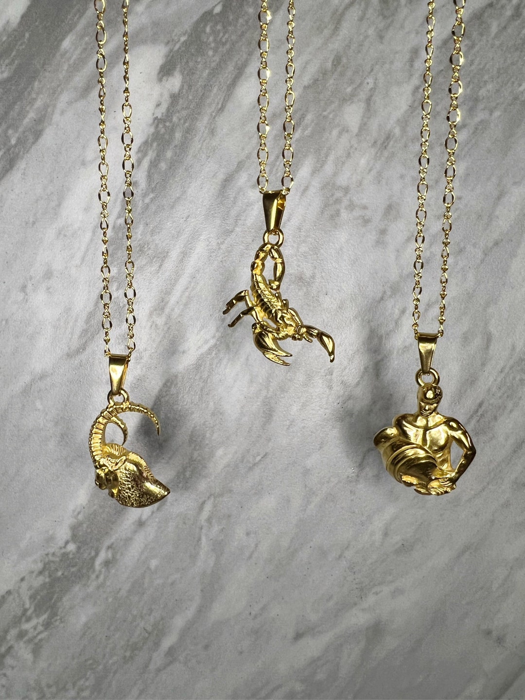 Zodiac Symbol Necklace- Astrology Sign Jewelry - Gold Pendant - Holiday ...