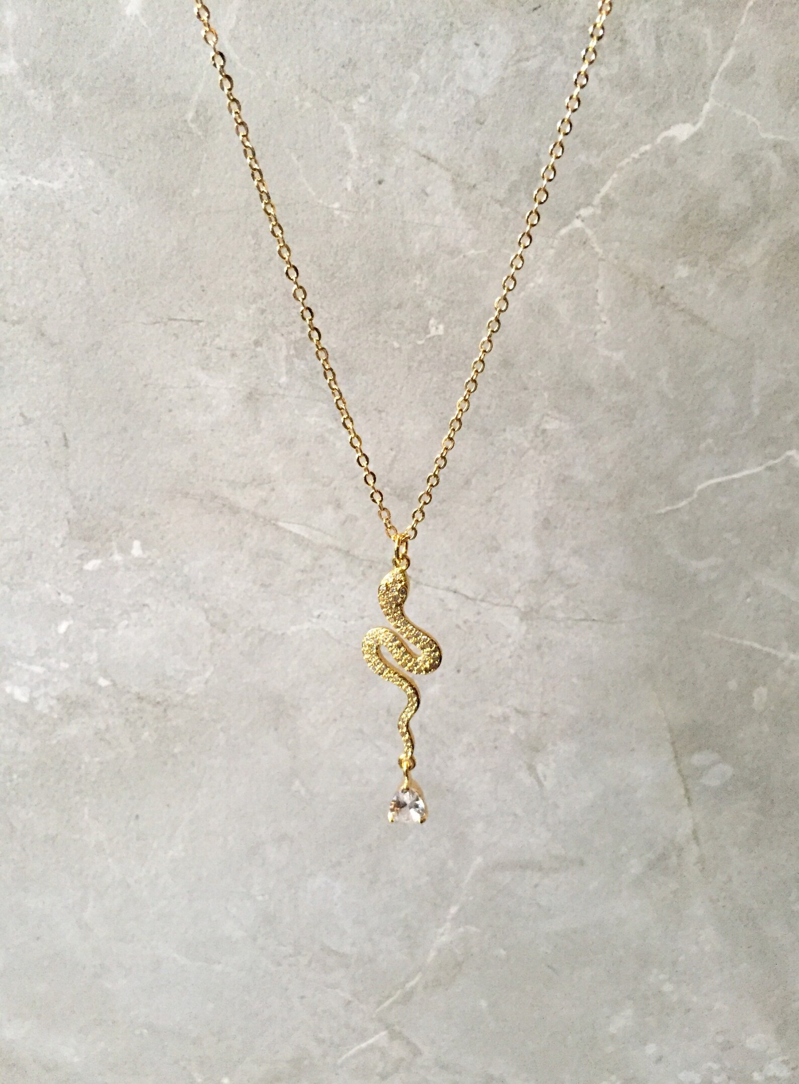 Snake Pendant Necklace Coiled Serpent Pendant Minimalist - Etsy