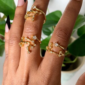 Constellation Zodiac Sign Ring - Astrology Jewelry - Stackable Rings ...