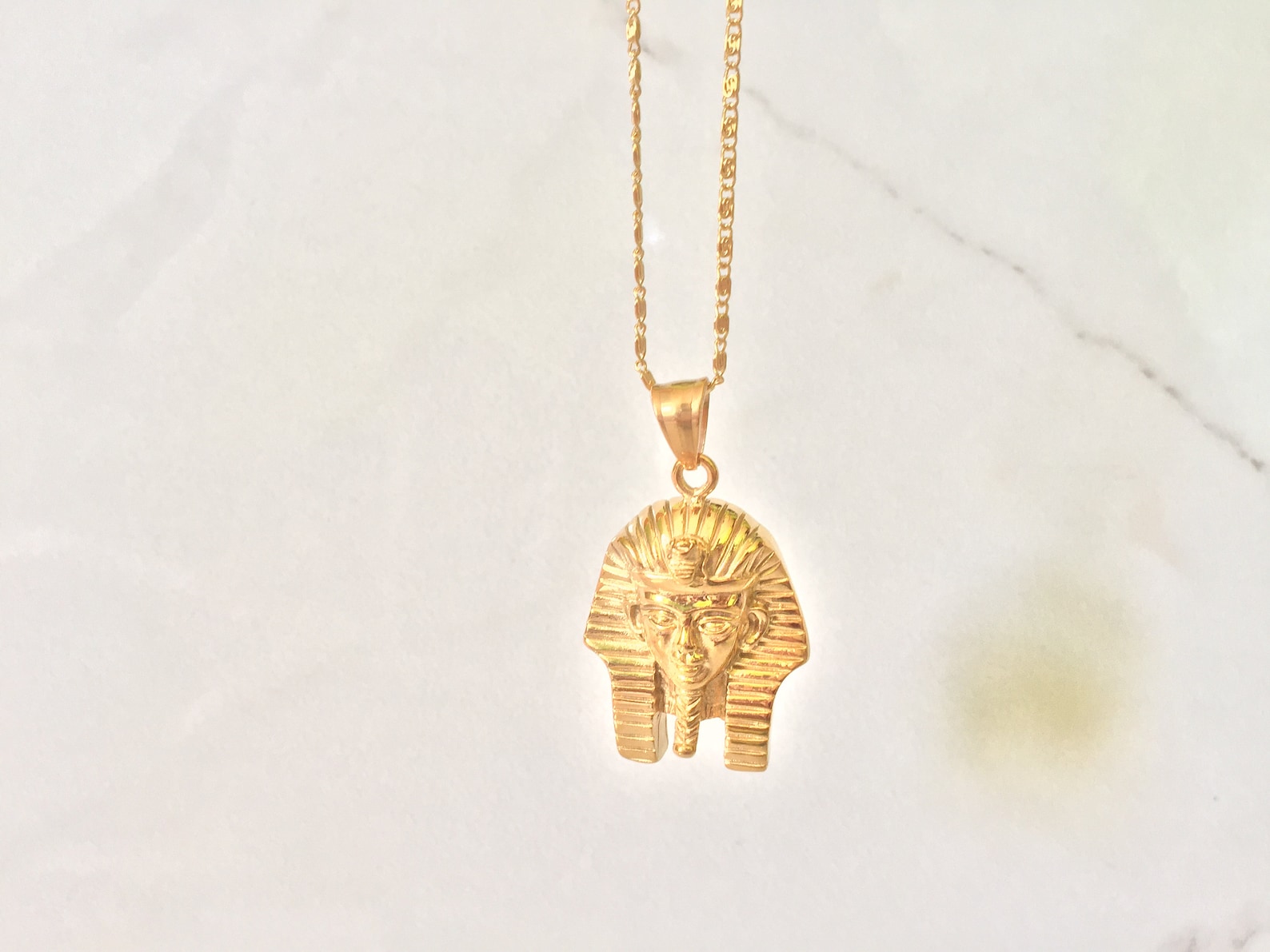 Gold Pharaoh Necklace Pharaoh Head Egyptian King Necklace - Etsy