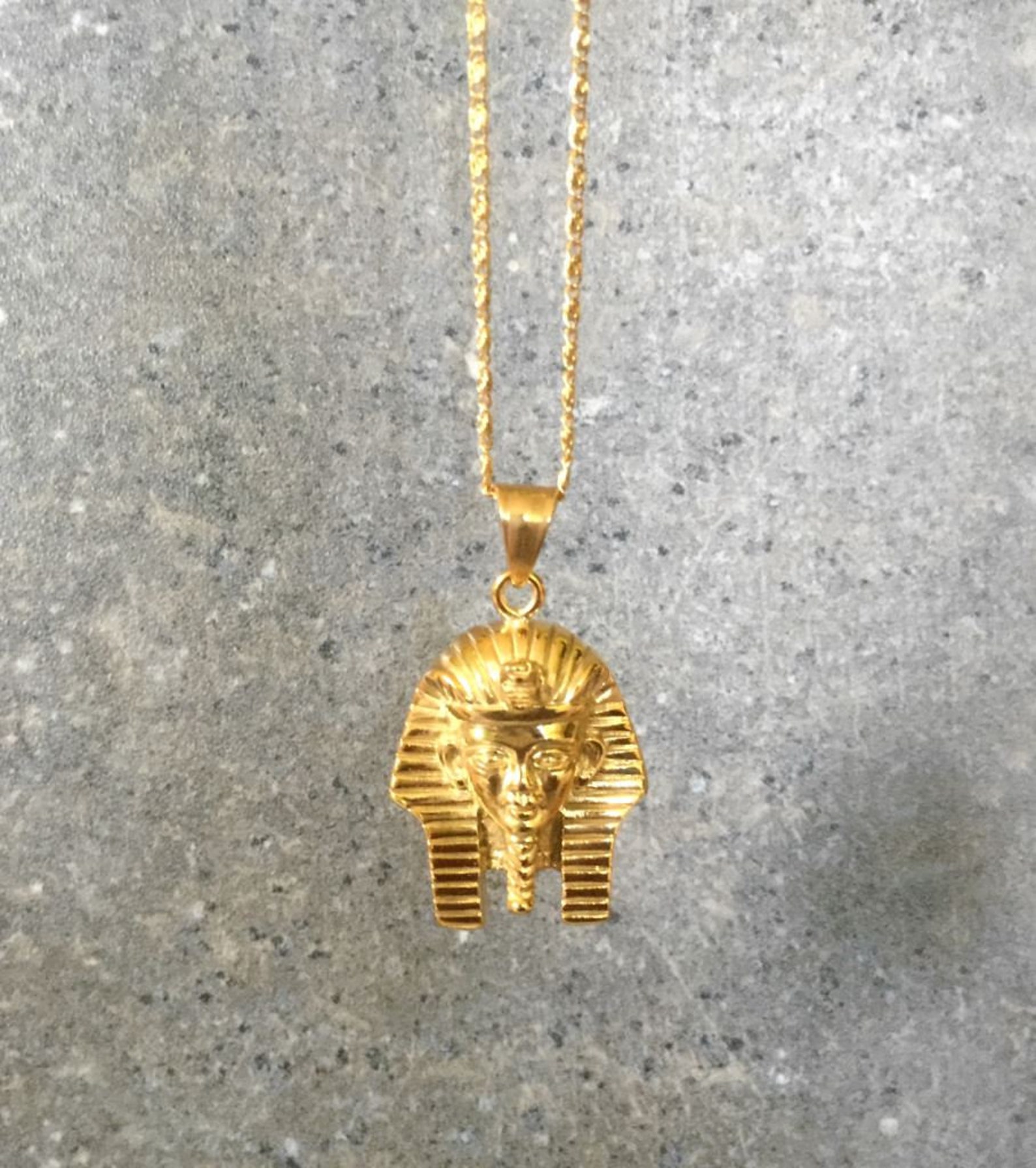 Gold Pharaoh Necklace Pharaoh Head Egyptian King Necklace - Etsy
