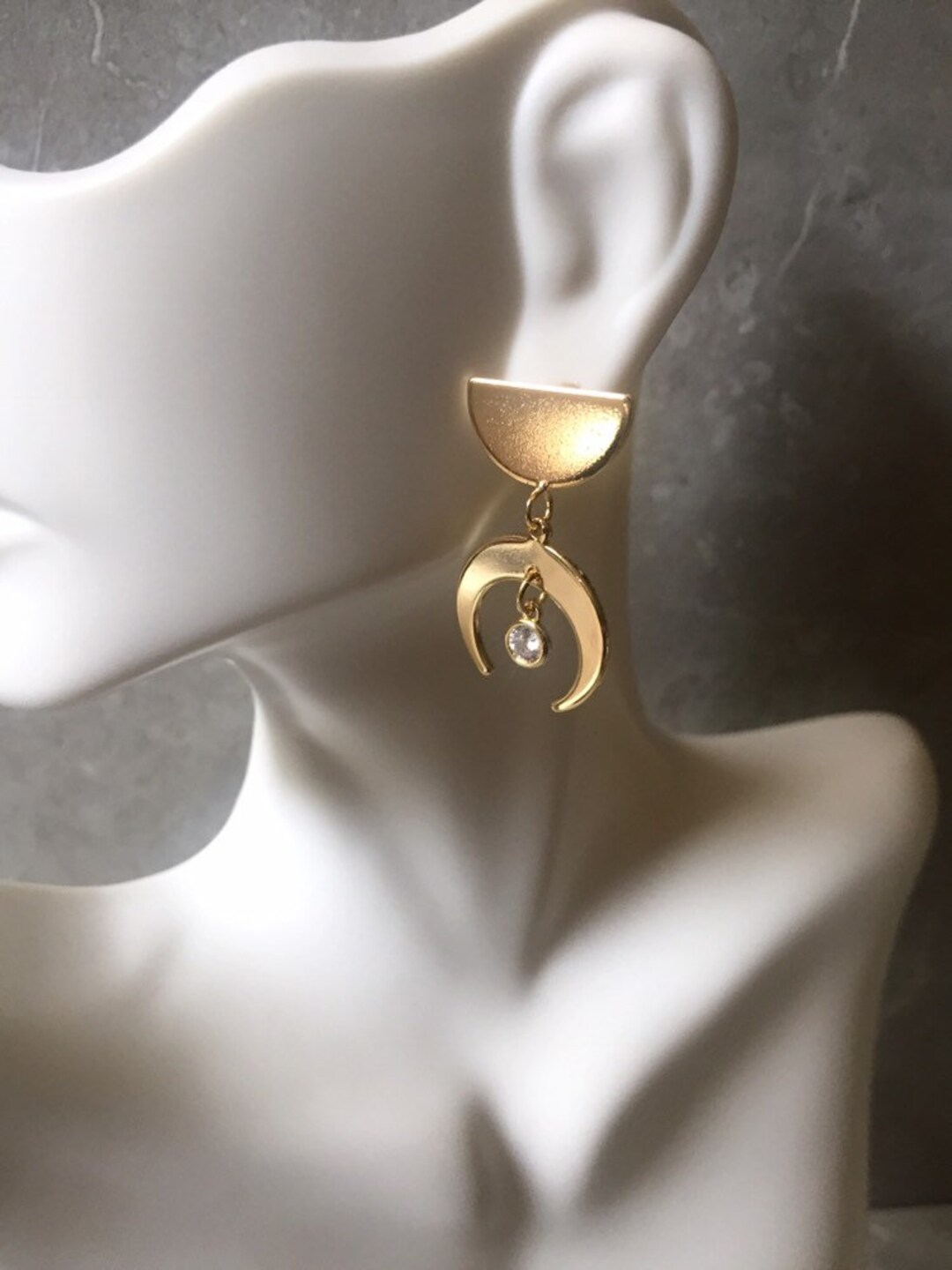 Gold Moon Phase Earrings - Crescent Moon Earrings - Half Moon - Gifts ...