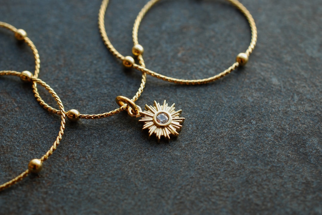 CELESTE . Tiny Sun Charm Necklace . 16k Gold Plated With Cubic Zirconia ...