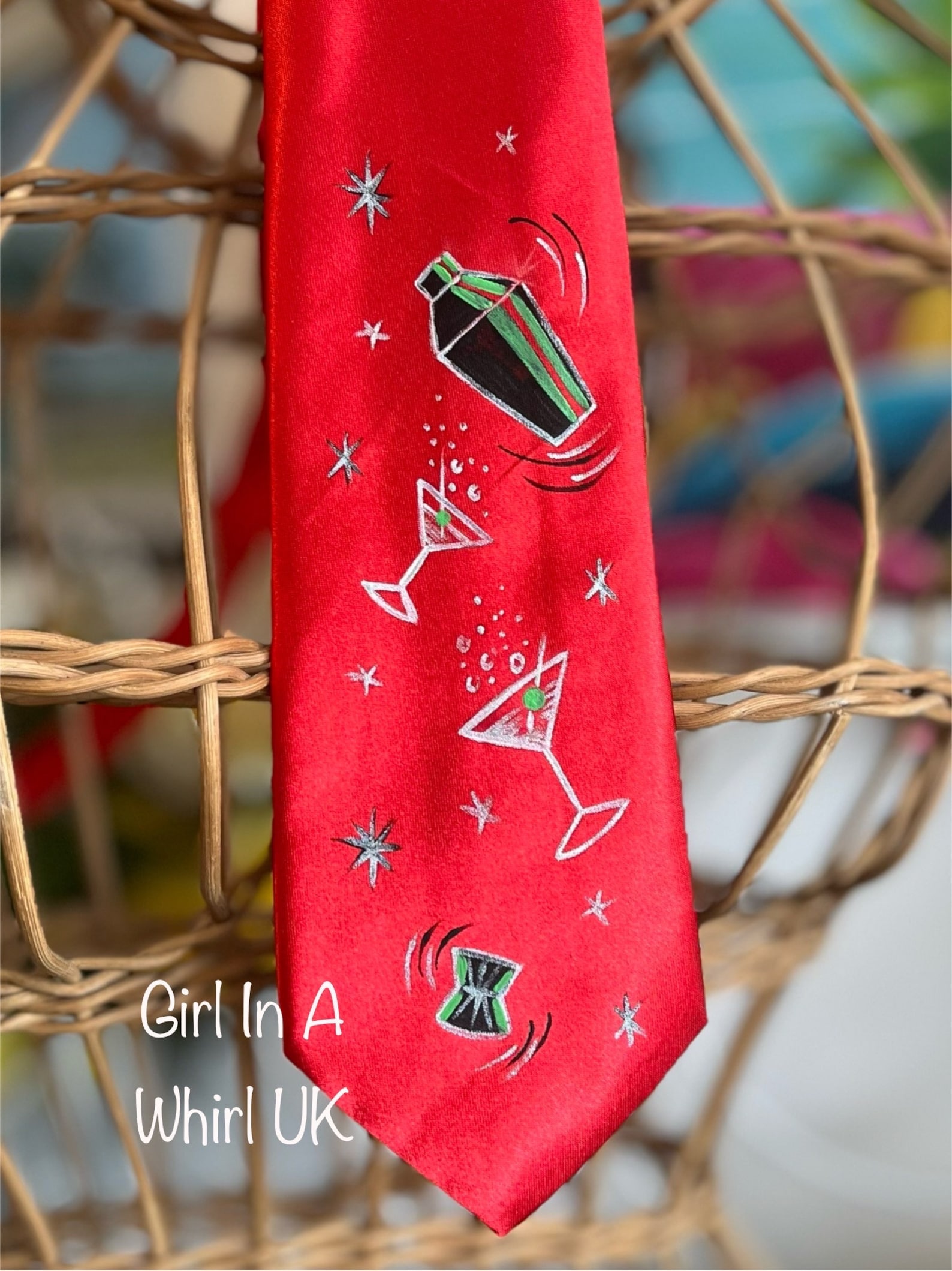 Hand Painted Cocktails Tie! Atomic! Mid Century! Retro! - Etsy