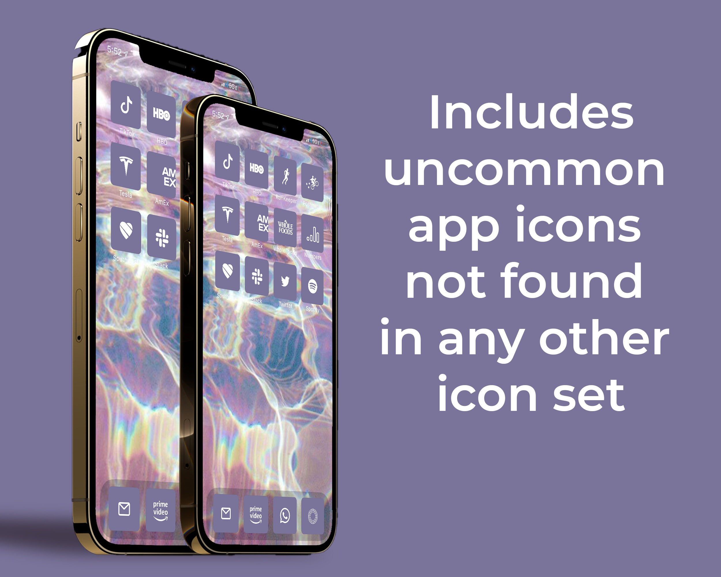 129 Ios Purple Iridescent Icon Pack All Access Pack iPhone - Etsy UK