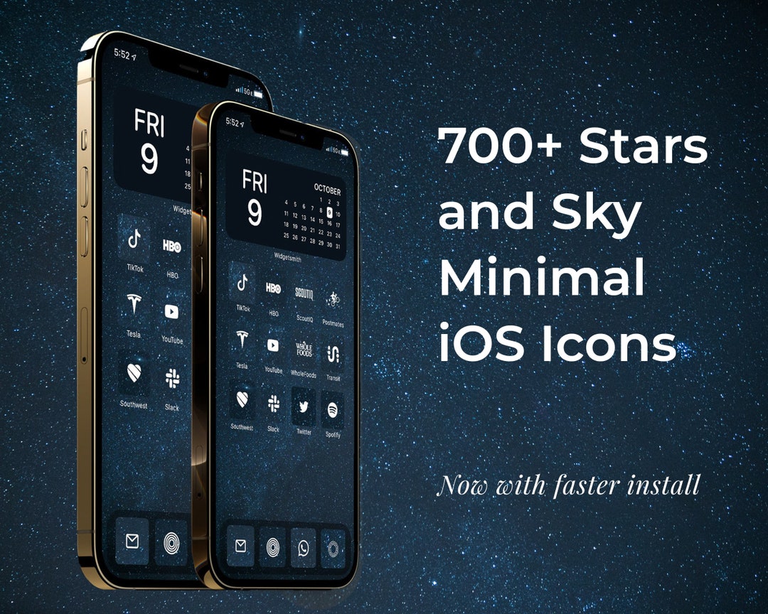 700 Stars & Night Sky Ios Icon Pack | All Access | iPhone Ios14 App ...