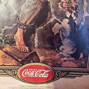 Vintage Norman Rockwell Boy Drinking Coke Coca Cola Lithograph - Etsy