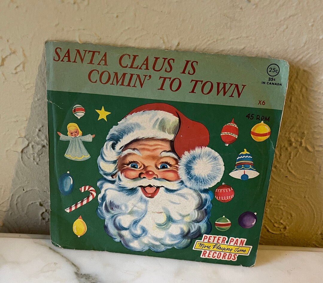 Vintage Peter Pan ‘ Santa Claus is Comin’ to Town 45 Records - Etsy