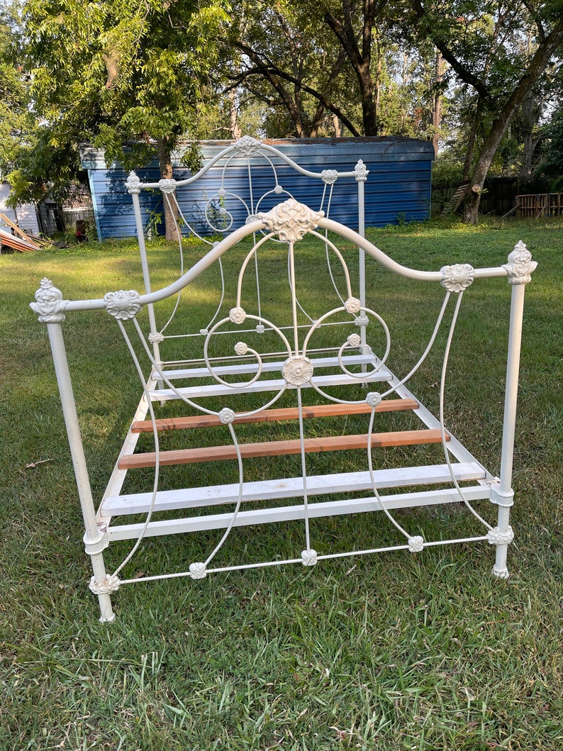 Antique Ornate Full Iron Bed Frame - Etsy