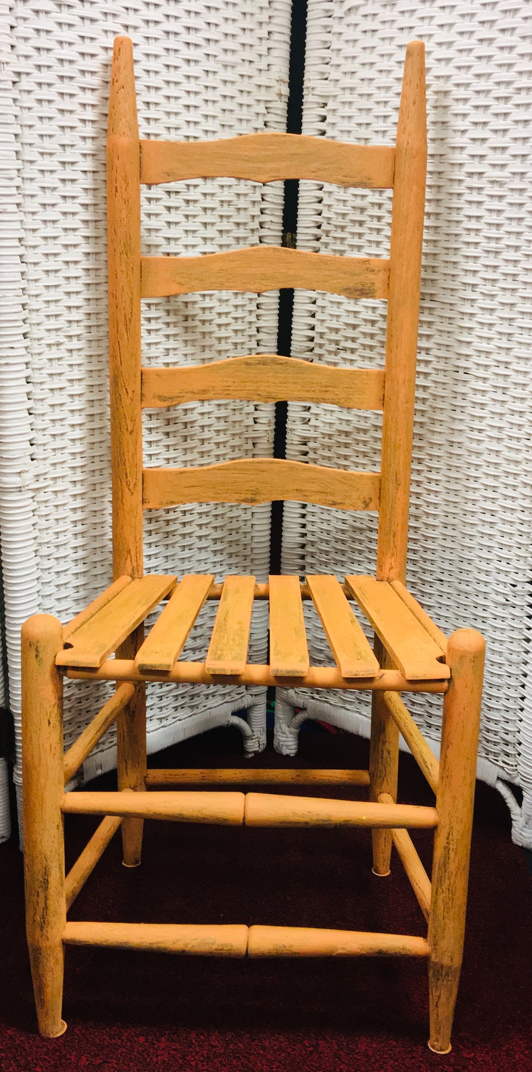 Vintage Shabby Chic Ladder Back Chair - Etsy