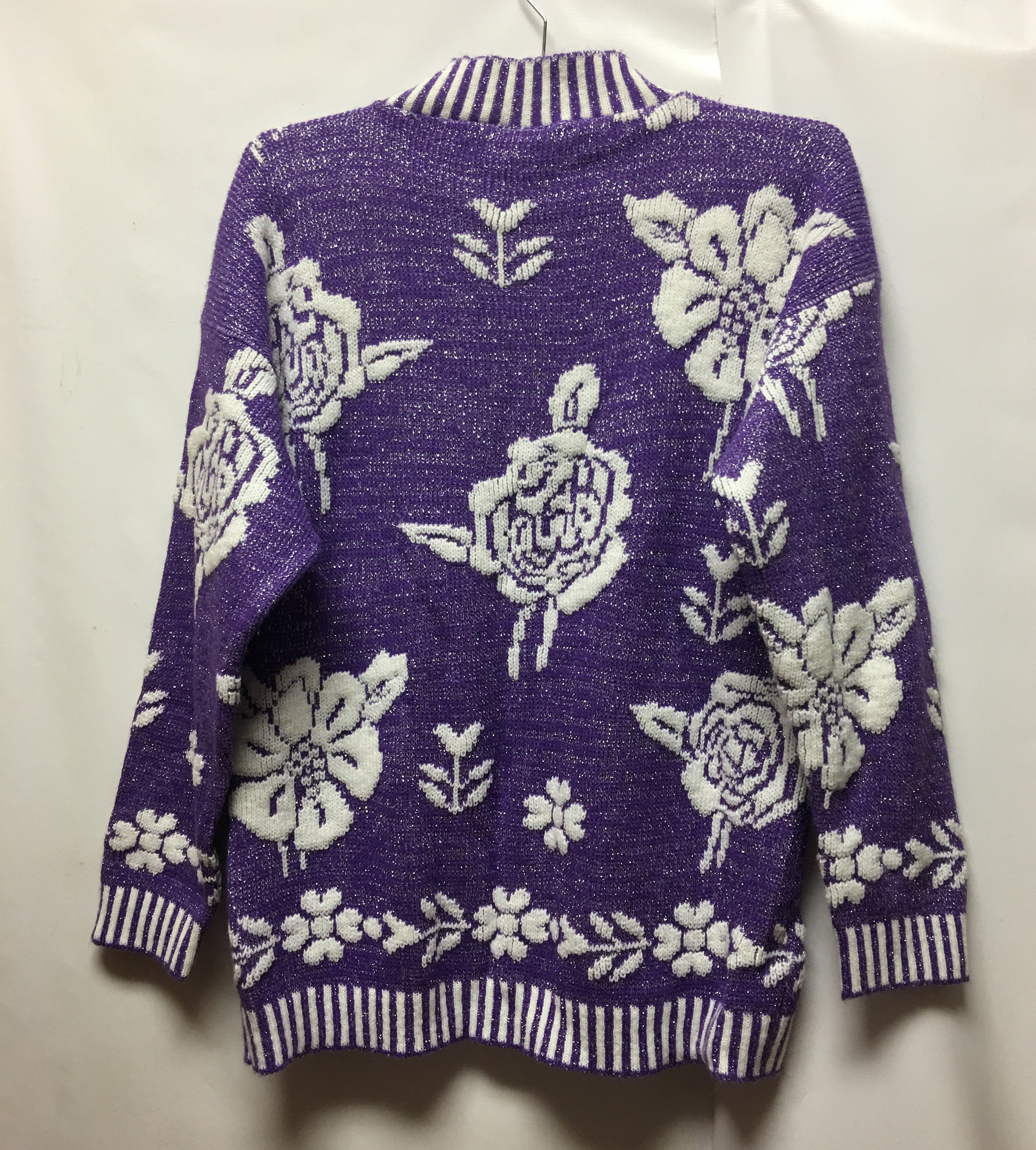 Vintage Glamour Knit Floral Sweater - Etsy