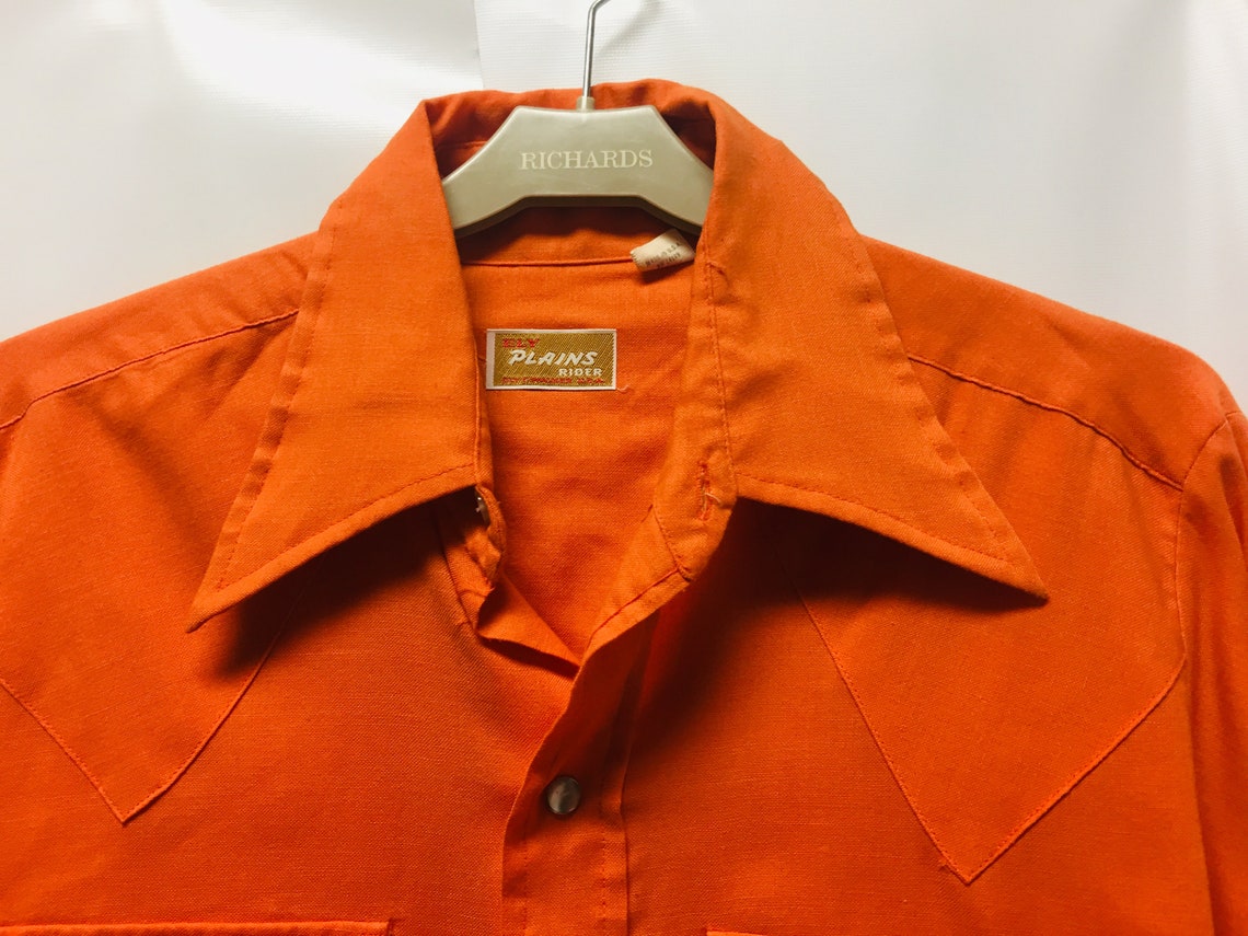 Vintage Plains Orange Western Shirt - Etsy