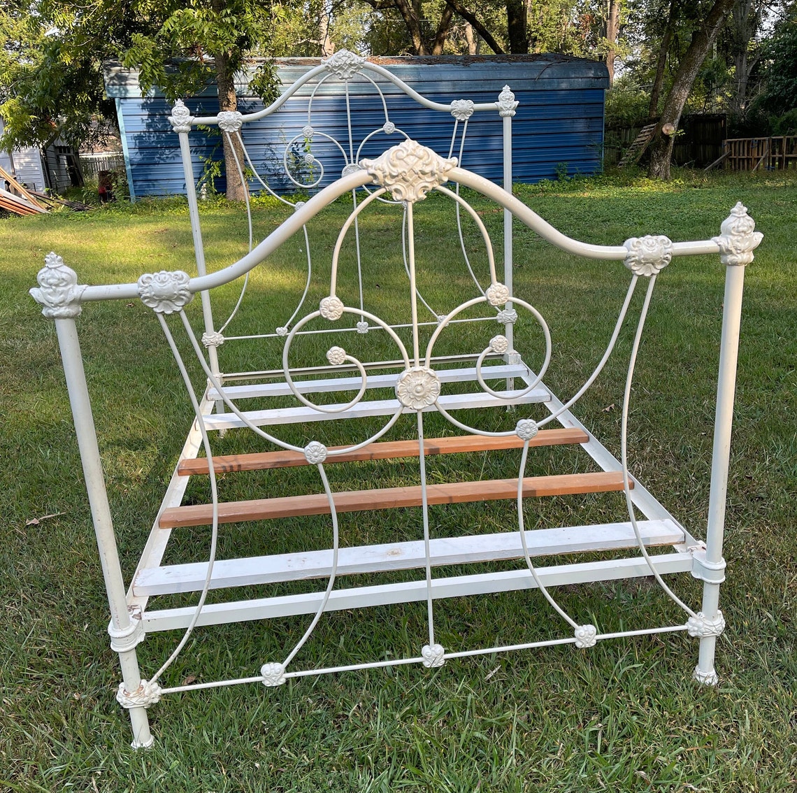 Antique Ornate Full Iron Bed Frame - Etsy
