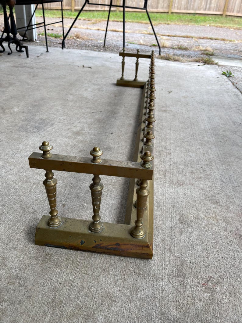 Vintage Ornate Brass Fireplace Fire Guard Rails - Etsy