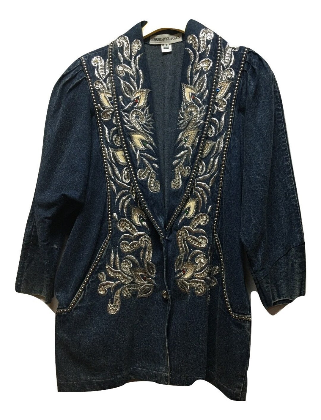 American Classic Ornate Denim Jacket Size S - Etsy Ireland