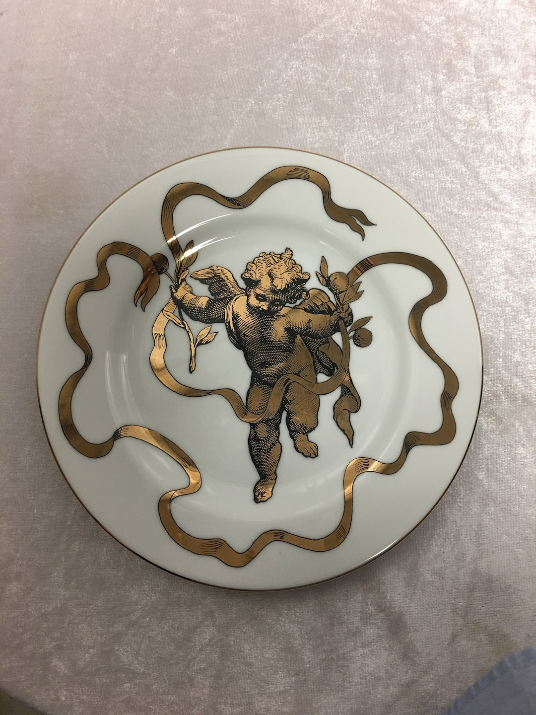 Vintage Cherub Plate - Etsy