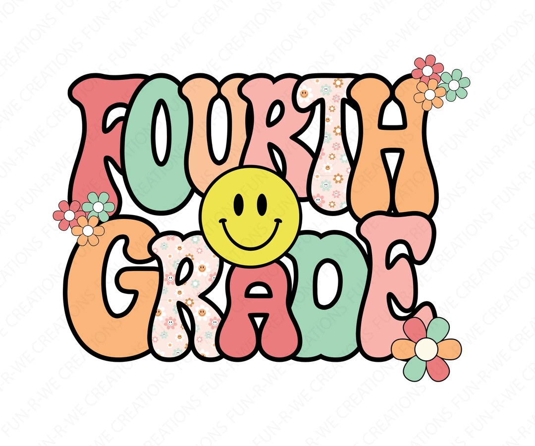 Fourth Grade Retro PNG, Jpeg, SVG Design for DTF, Dtg, Sublimation - Etsy