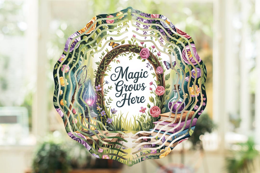 Magic Grows Here Garden Wind Spinner PNG Digital Download - Etsy