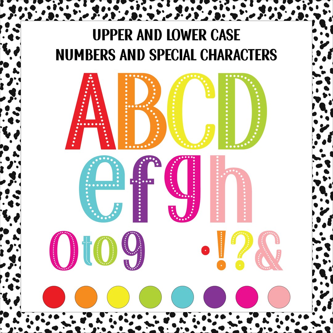 Doodle Dot Alphabet PNG: Upper, Lower Case, Numbers (digital Download ...