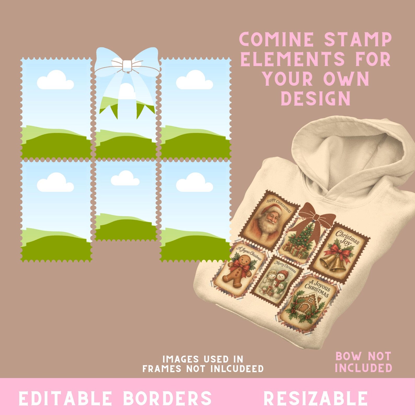Canva Stamp Frame Templates: Photo Collage, Scrapbook, Social Media ...