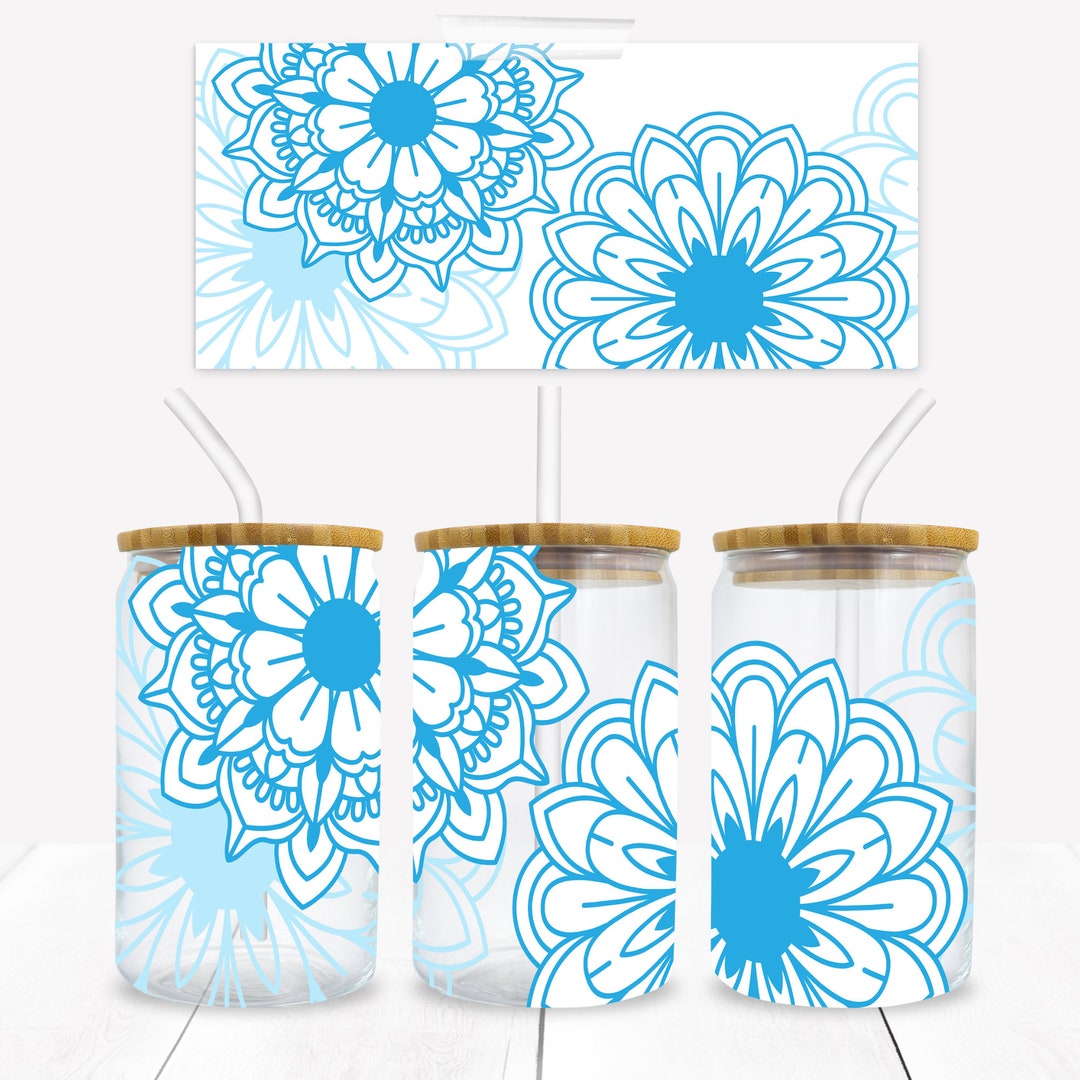 Blue Mandela 16 Oz. Libbey Tumbler Wrap - Sublimation Wrap- Ready to Press Sublimation - Etsy