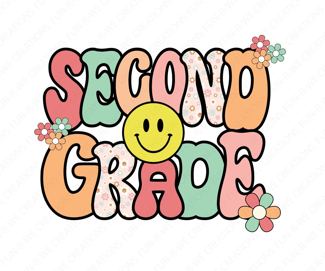 Second Grade Retro PNG, Jpeg, SVG Design for DTF, Dtg, Sublimation - Etsy