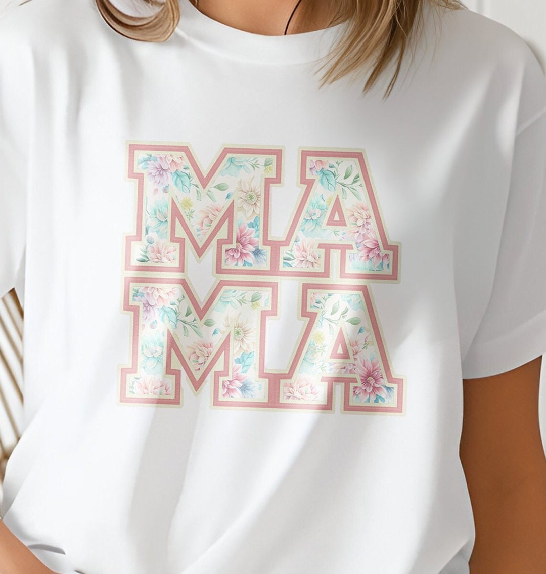 MAMA Applique Effect Floral PNG Instant Download PNG Sublimation Dtf ...