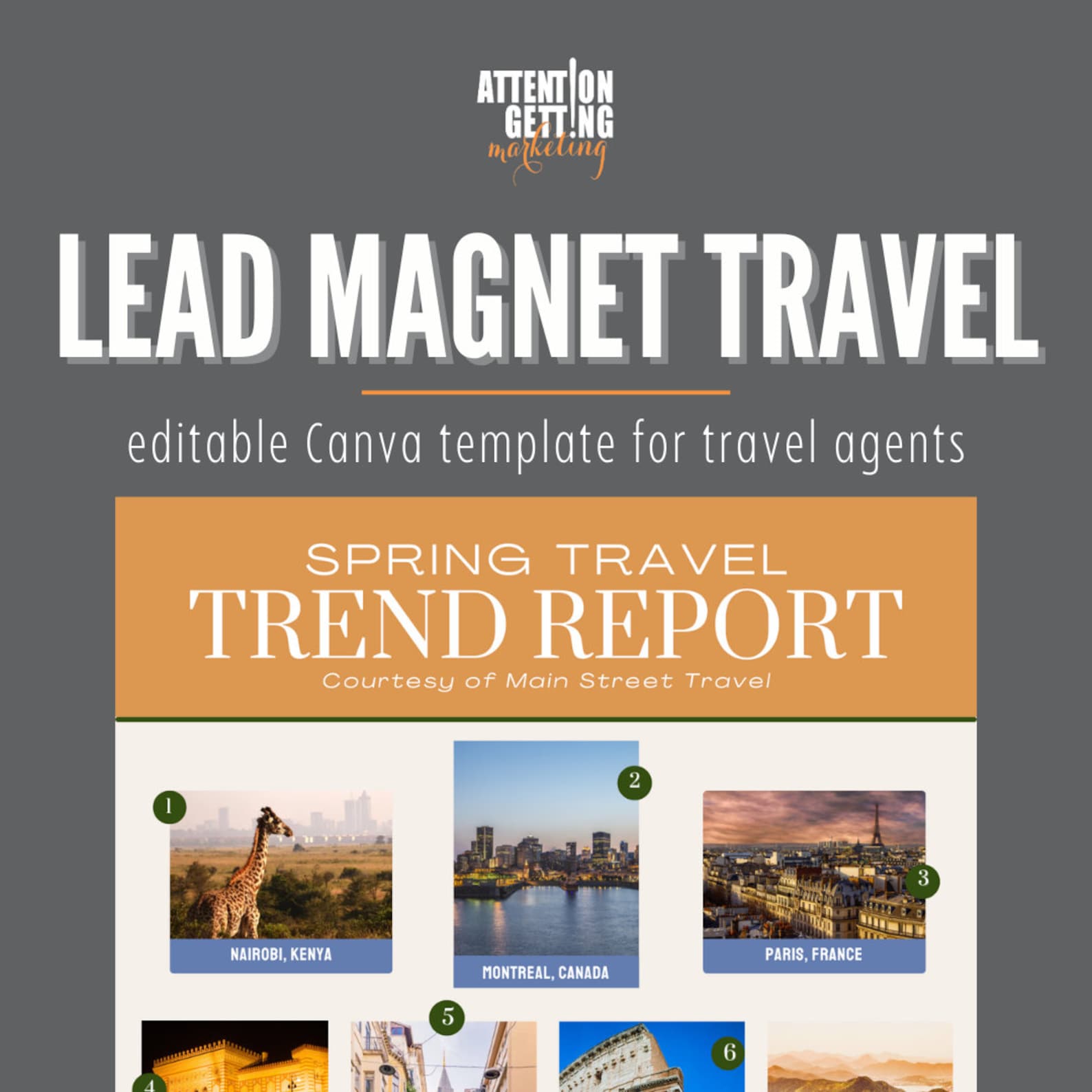 Lead Magnet Travel Agent, Trend Report Canva Template for Travel Agent ...
