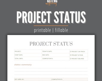Project Status Report Template - Etsy