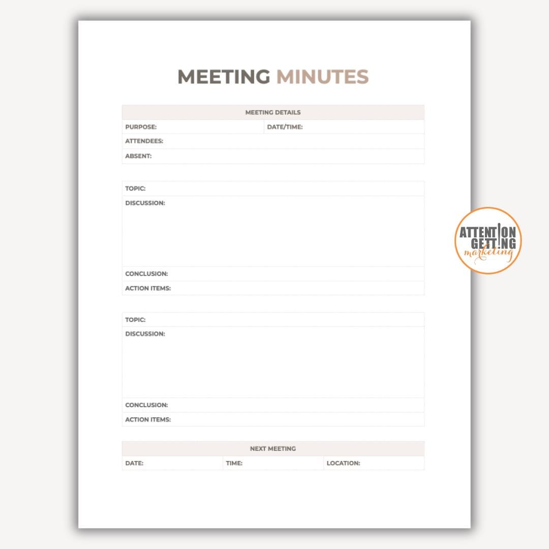Meeting Minutes Template, Meeting Minutes Format, Meeting Minutes ...