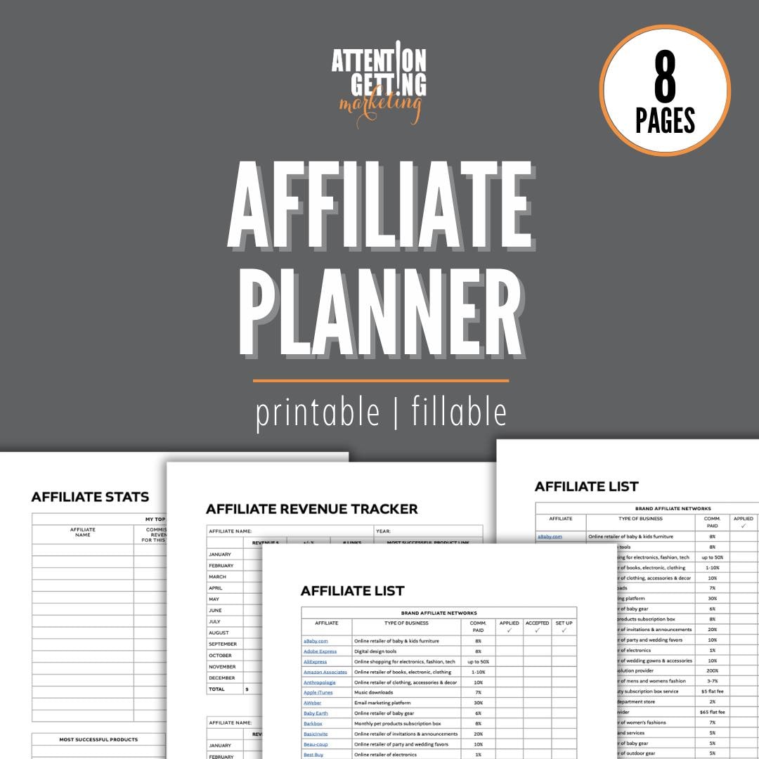 Affiliate Marketing Programs Digital Planner, Affiliate Marketing ...