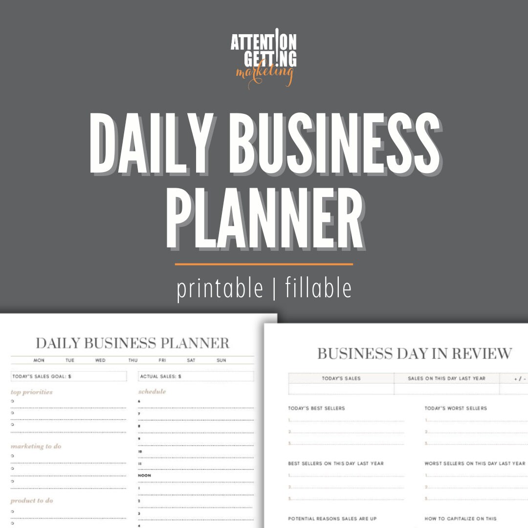 Business Daily Planner Printable Daily Business to Do List Planner ...