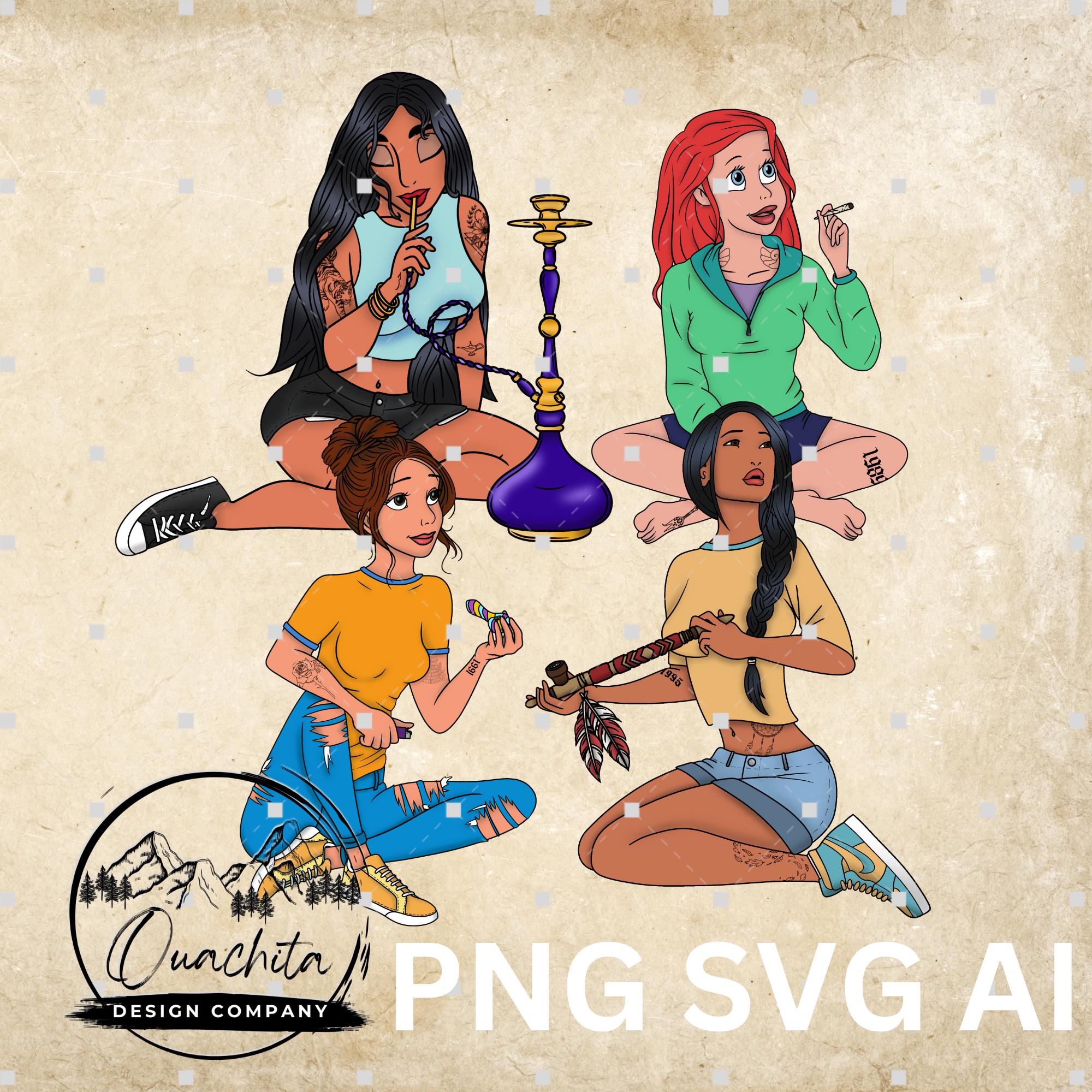 Disney Princess Smoking Baddie Disney Princesses Drip💧edition.